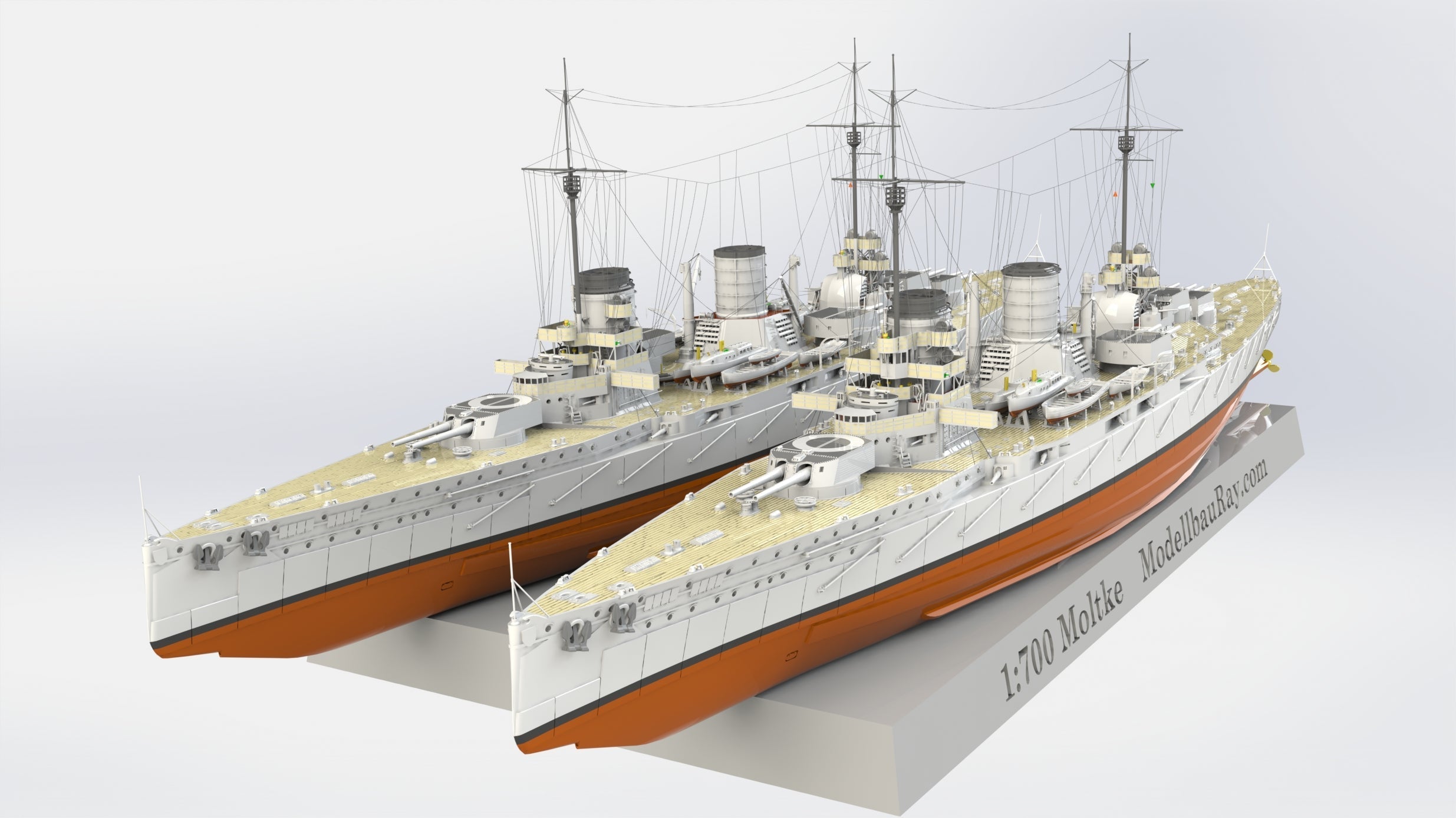 Instructions, 1:700 SMS Moltke-Goeben 1915, 3D printed kit – ModellbauRay