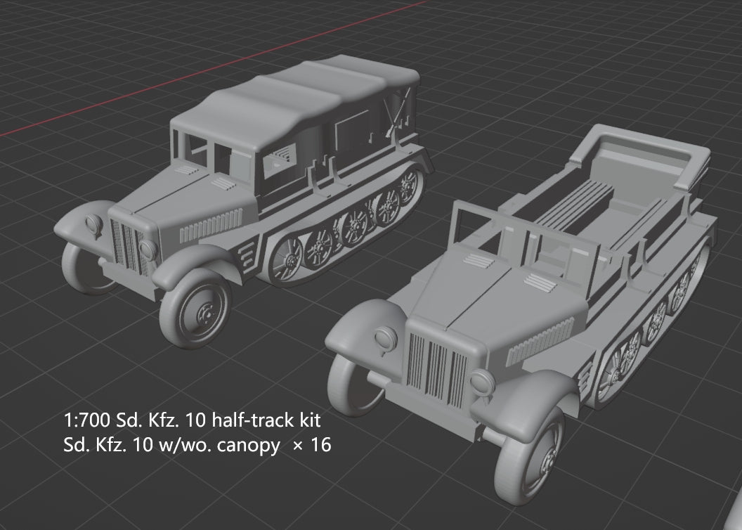 1:700, 1:350 German half track truck kit, Sdkfz 9, FAMO, Sdkfz 10, Sdk ...