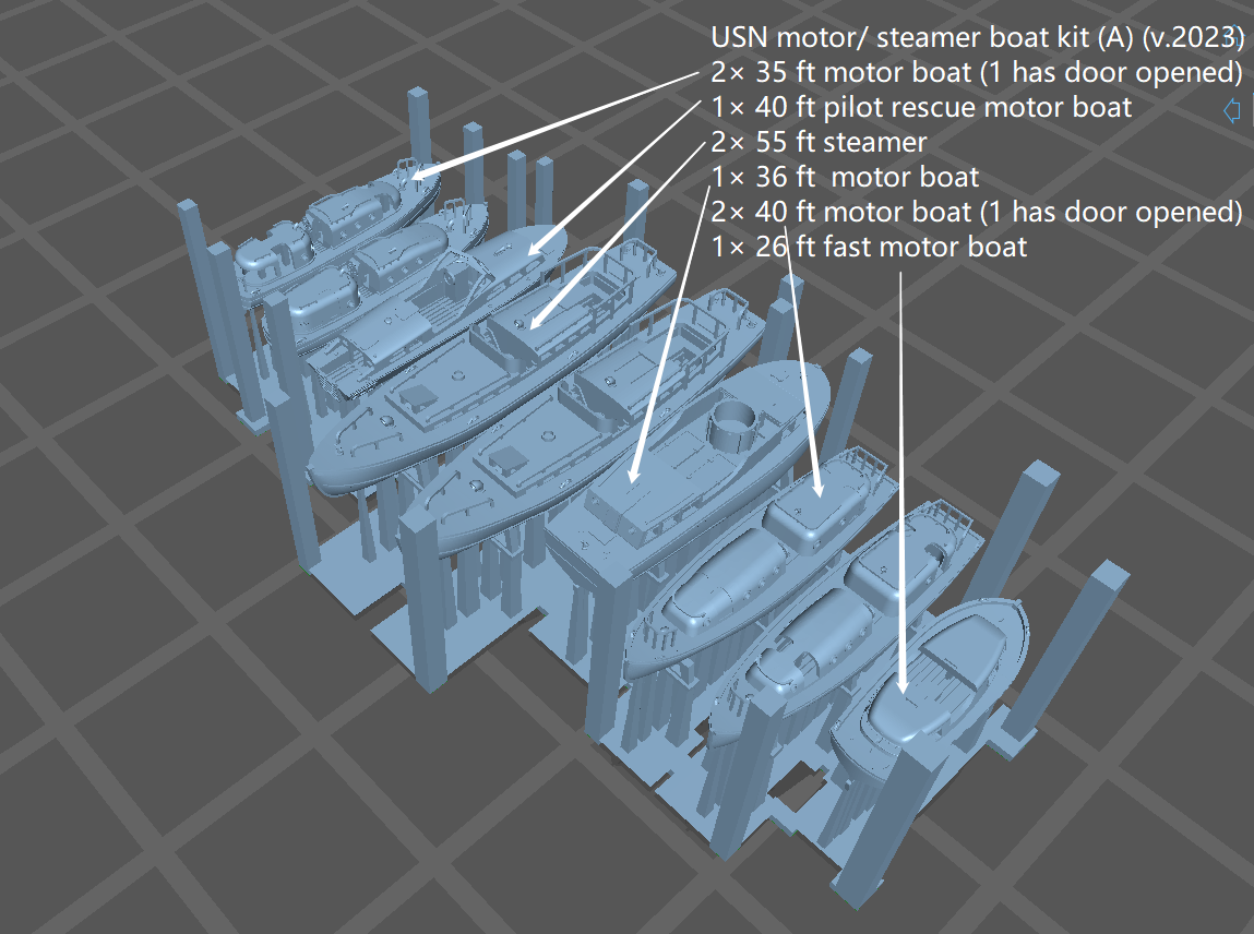 1:700 USN motor boat, steamer kit, US navy, motor boat, steamer, 55 ft ...
