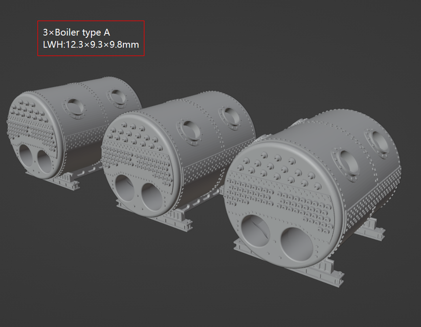 1:700 Ship engine, steam engine, boiler, turbine, equipments, armor pl ...