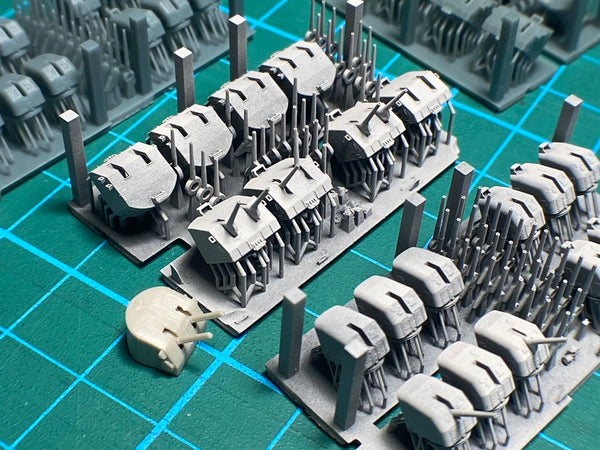 1:700, 1:350, 1:200 US navy 5 inch AA guns, twin turret, single turret ...