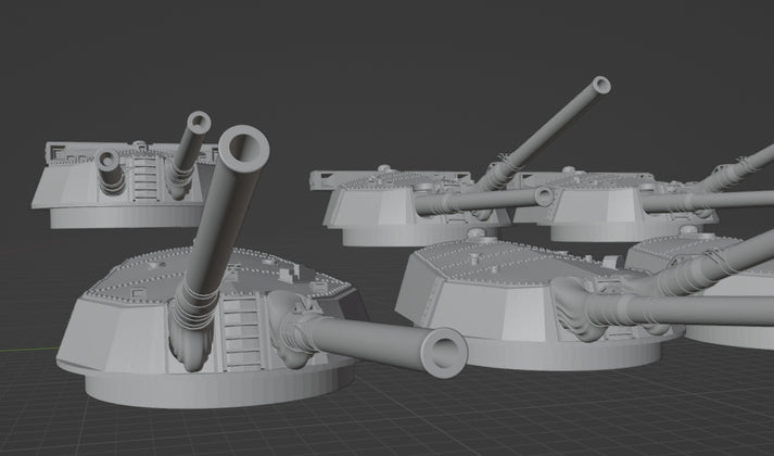 1:700 IJN 14 inch gun turret, 356mm turret, Kongo turret, Fuso turret ...